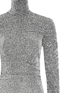 Dolce & Gabbana Draped Sequined Turtleneck Top