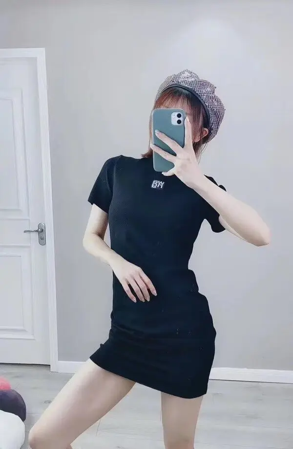 Alexander Wang Logo Printed Bodycon Mini Dress