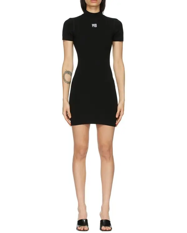 Alexander Wang Logo Printed Bodycon Mini Dress