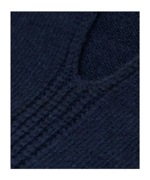 Closed V-neck Rib Knit Cardigan