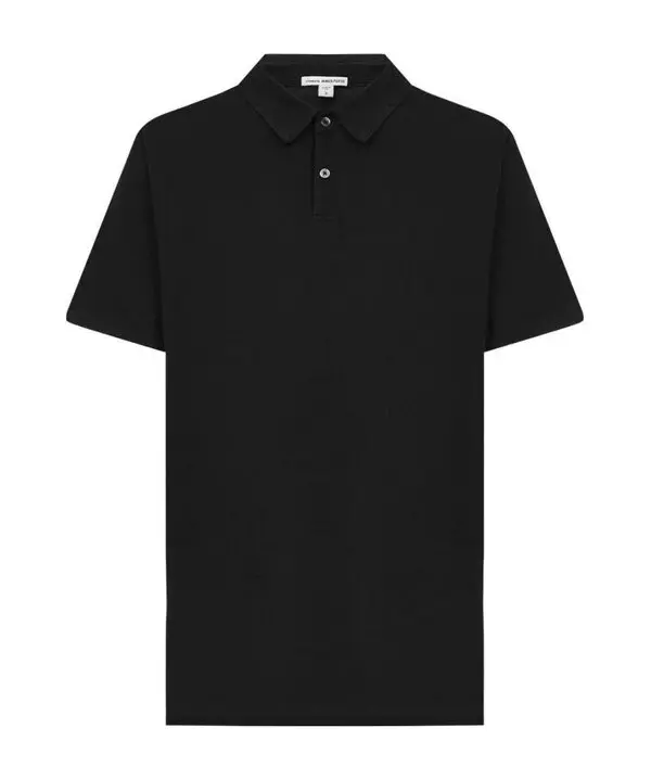 JAMES PERSE Short-sleeved Jersey Polo Shirt - Black