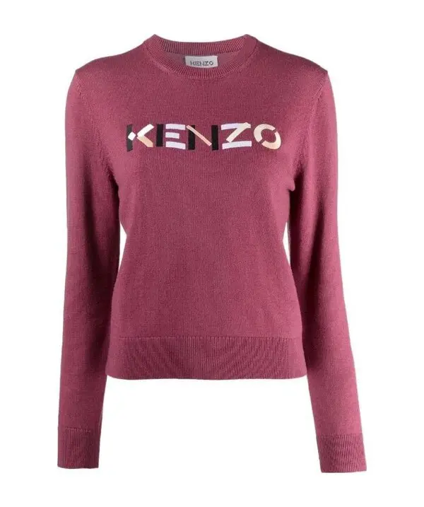Kenzo Embroidered Logo Wool Jumper - Red