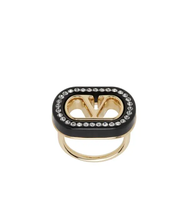 Valentino Garavani Logo Ovalette Ring - Multicolor