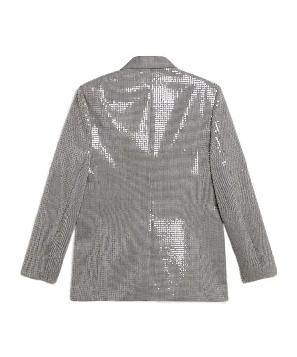 GOLDEN GOOSE Double-breasted Sequinned Houndstooth Jacket