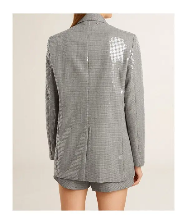 GOLDEN GOOSE Double-breasted Sequinned Houndstooth Jacket