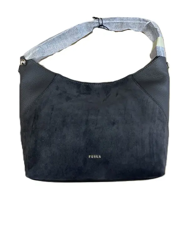 Furla Textured Panel Shoulder Bag - Black
