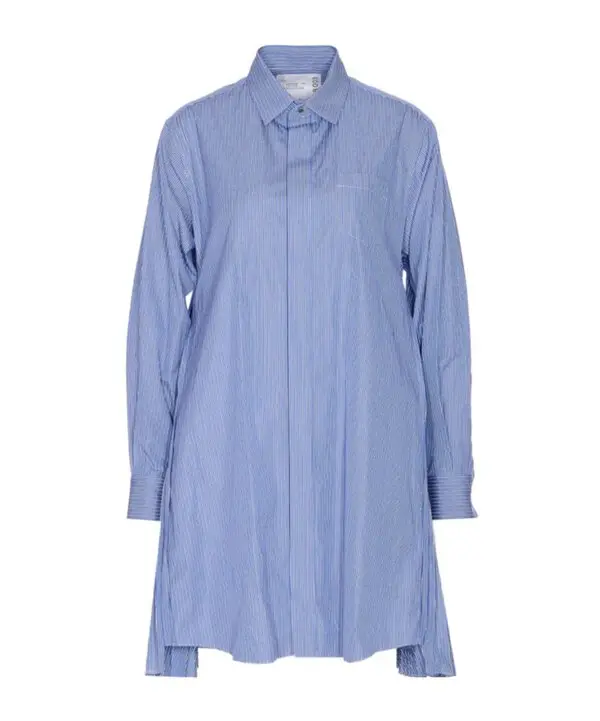 Sacai Striped Pleated Shirt Dress