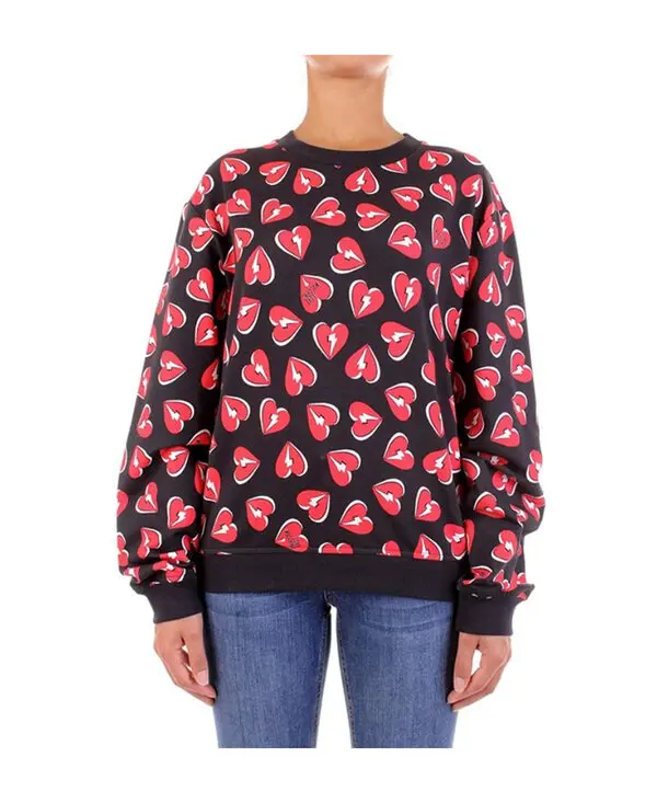 Moschino Heart Print Sweatshirt - Black