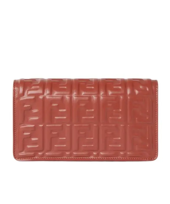 Fendi Baguette Ff Embossed Chain-linked Wallet