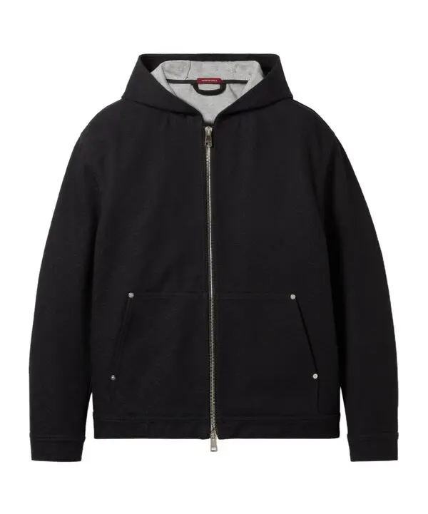 Gucci Gg Cotton Denim Jacquard Zip Jacket