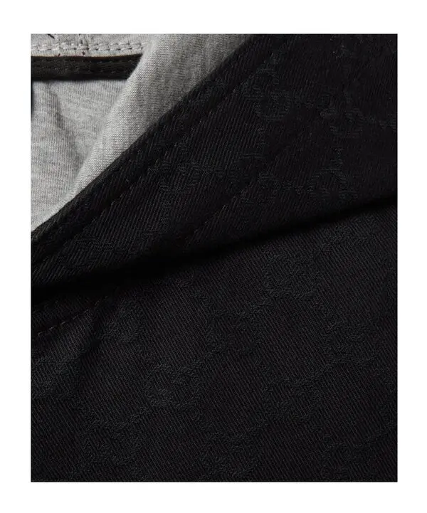 Gucci Gg Cotton Denim Jacquard Zip Jacket