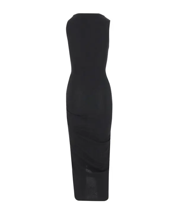 Loewe Ribbed Midi Tank Dress With Asymmetrical Draping