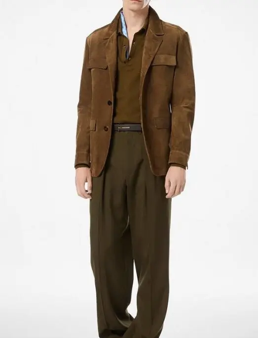 TOM FORD Long Sleeve Knitted Polo Shirt - Brown