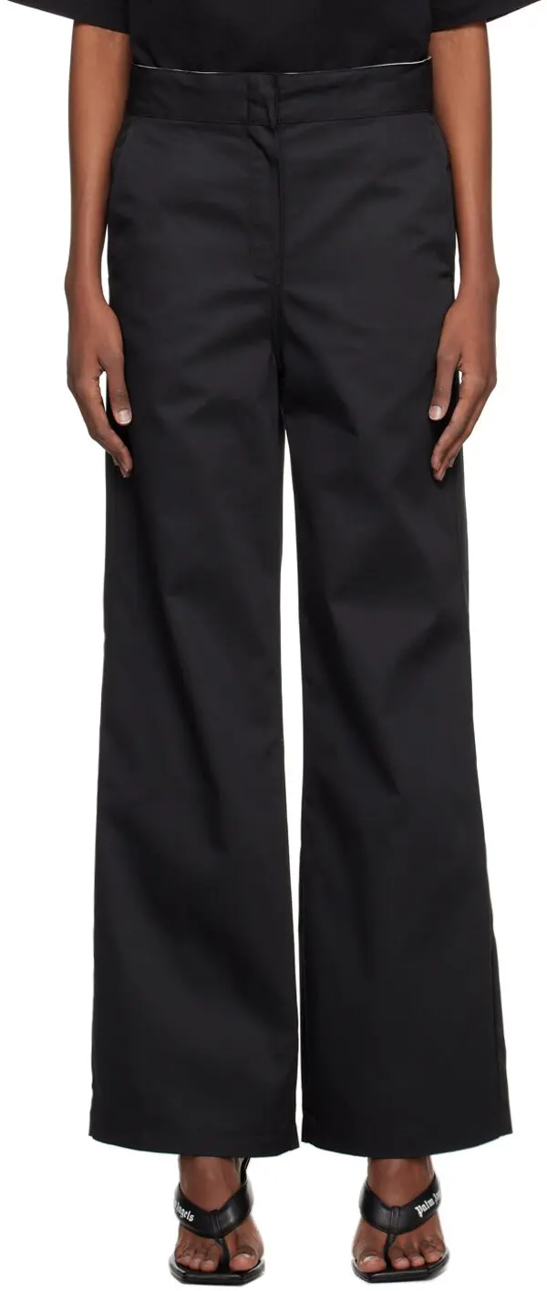 Palm Angels High-waisted Wide-leg Chino Trousers