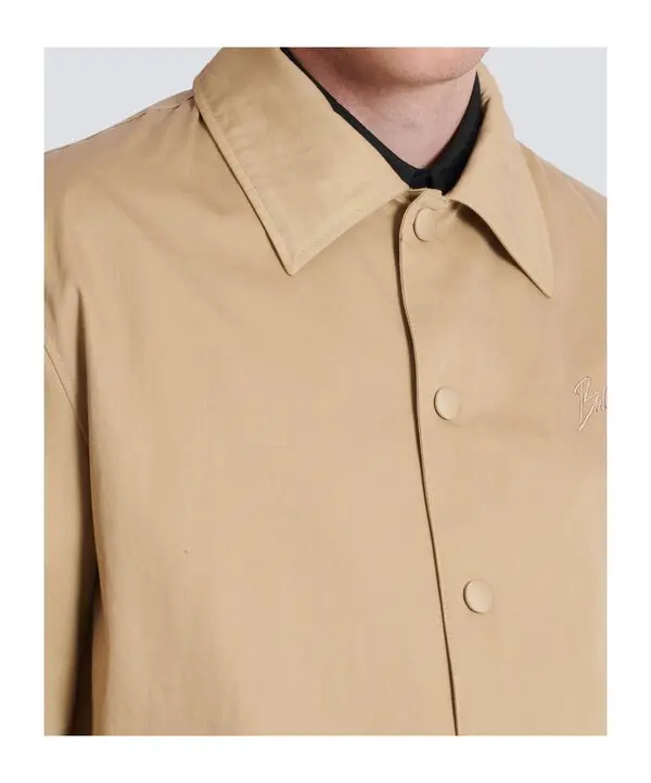Balmain Logo Embroidered Bomber Jacket - Beige