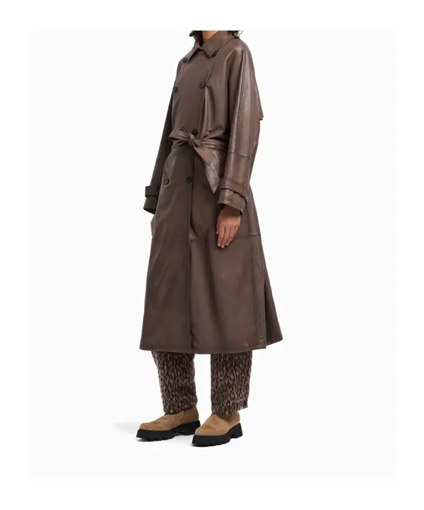 Emporio Armani Double-breasted Belted Trench Coat