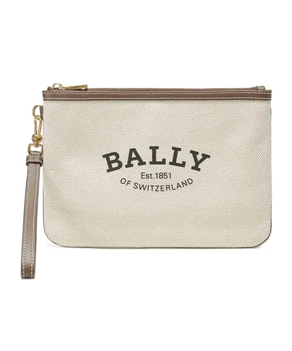 Bally Printed Logo Wristlet - Nude