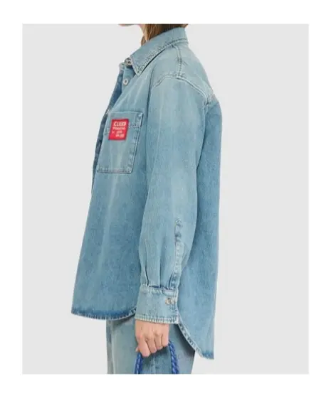 Closed Oversized Printed Denim Shirt