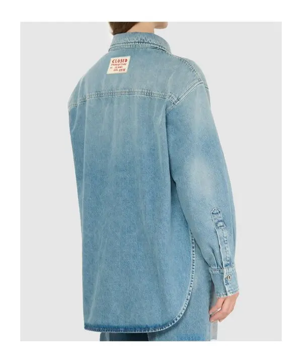 Closed Oversized Printed Denim Shirt