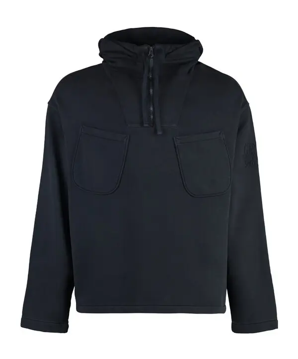 C.P. COMPANY Half Zip Pullover Shirt - Black