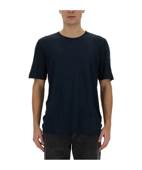 LARDINI Linen T-shirt - Black