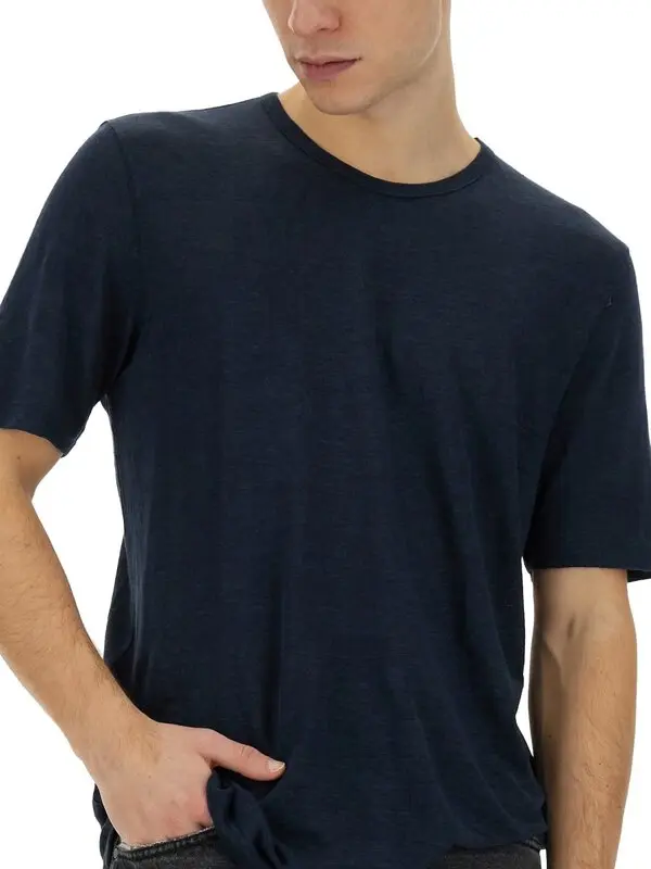 LARDINI Linen T-shirt - Black