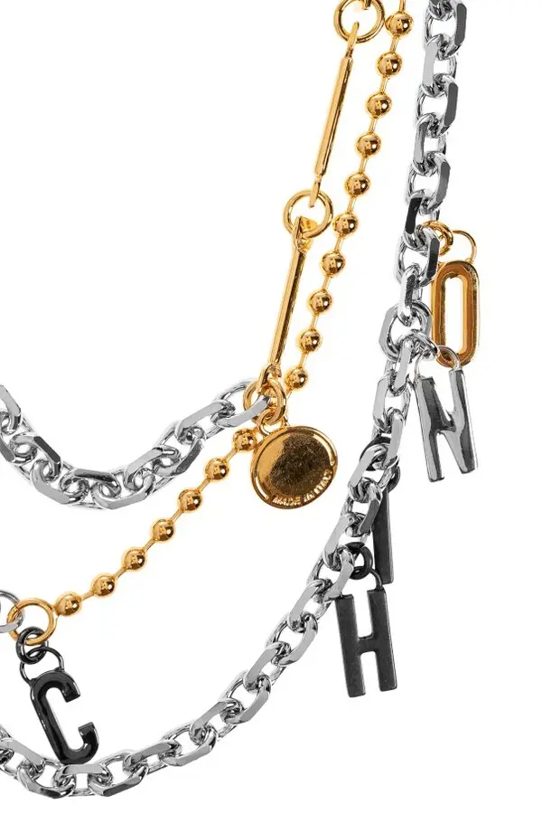 Moschino Lettering Bag Chain - Gray
