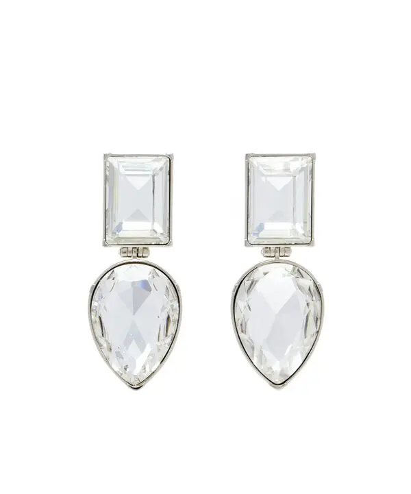 Alexander McQueen Crystal Drop Earrings - Silver