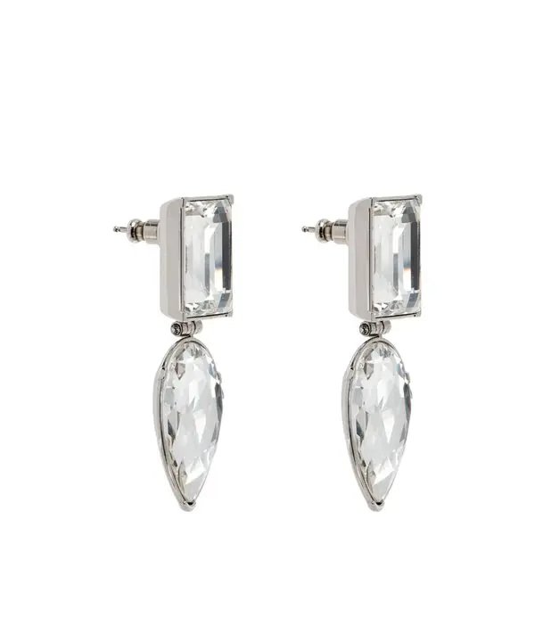 Alexander McQueen Crystal Drop Earrings - Silver