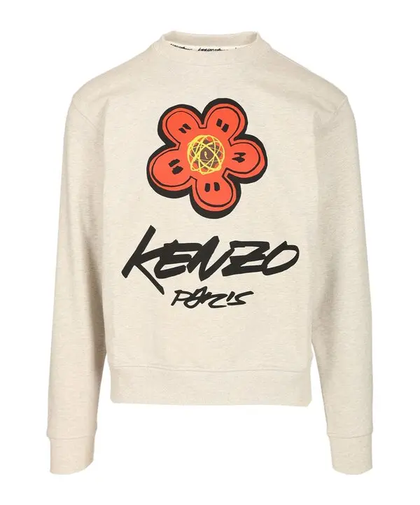 Kenzo Boke Floral Printed Crewneck Sweatshirt - Grey
