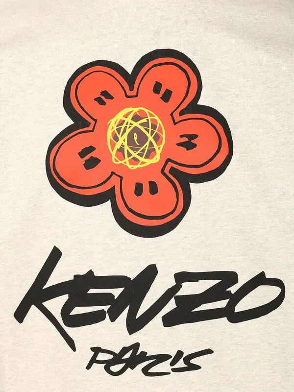 Kenzo Logo Printed Crewneck Sweatshirt - Grey