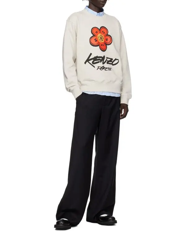 Kenzo Logo Printed Crewneck Sweatshirt - Grey