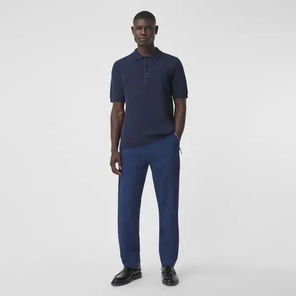 Burberry Lapel Silk Cotton Blended T-shirt