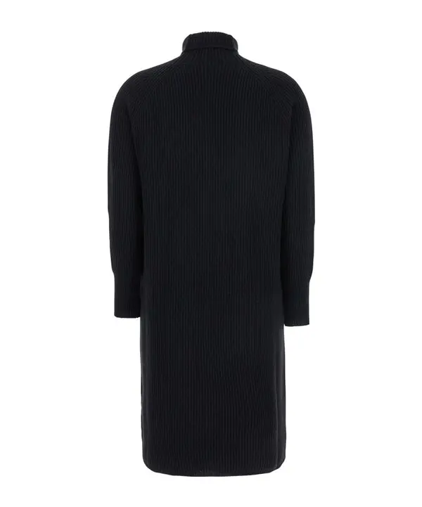 Max Mara Ribbed Turtleneck Long-sleeved Dress