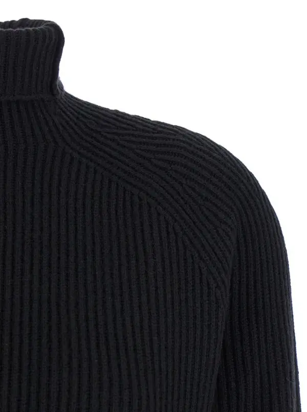 Max Mara Ribbed Turtleneck Long-sleeved Dress