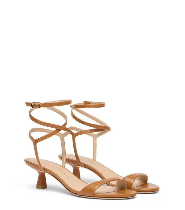 STUART WEITZMAN Nudist Wrap 50 Heeled Sandals - Macchiato