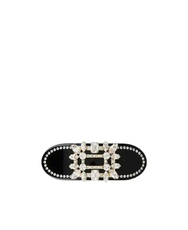 ROGER VIVIER Broche Vivier Buckle Hair Clip - Black