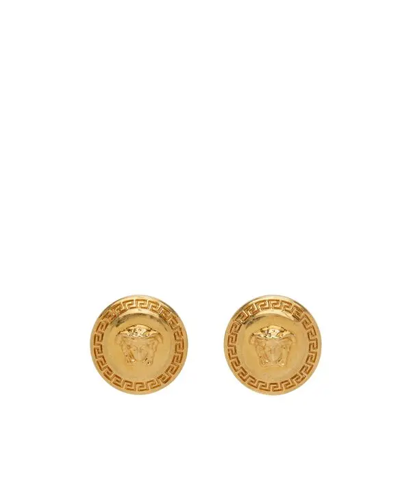 Versace Logo Medusa Earrings - Yellow