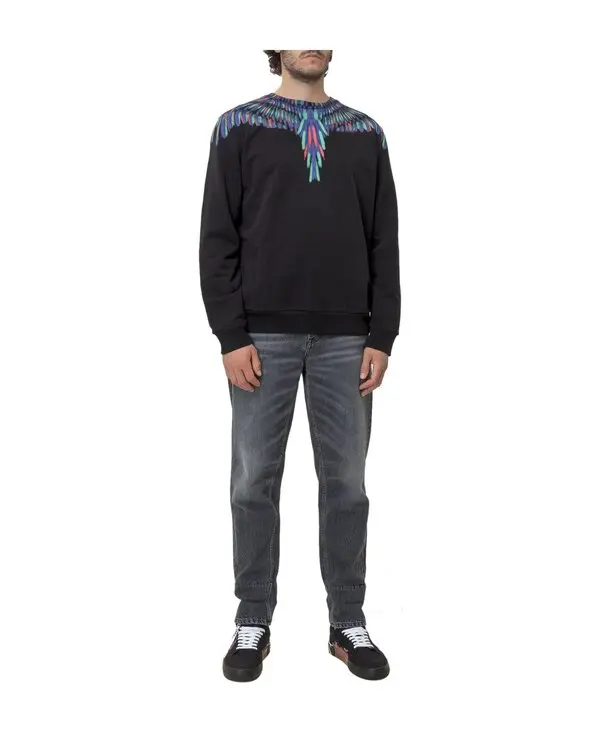 MARCELO BURLON COUNTY OF MILAN Wings Print Sweatshirt - Black