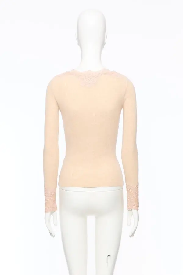 Valentino Garavani Lace Detailed Long-sleeved Jumper