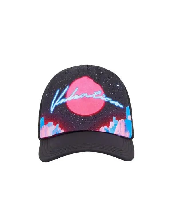 Valentino Garavani Logo Printed Baseball Cap - Black