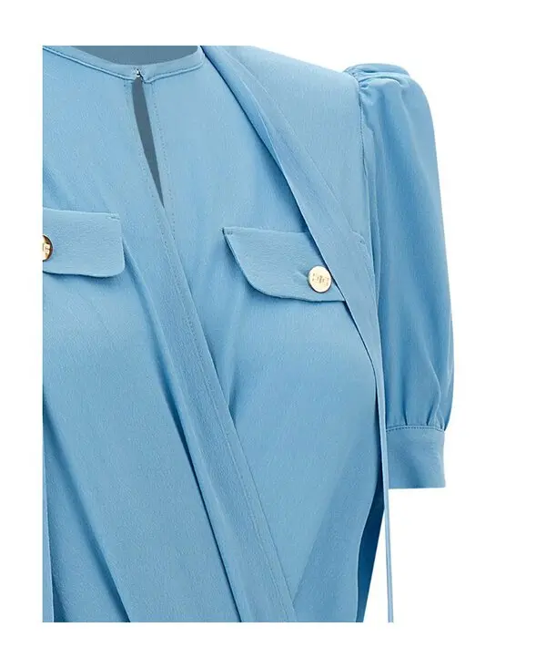 Elisabetta Franchi Shirt-style Jumpsuit With Scarf Detail