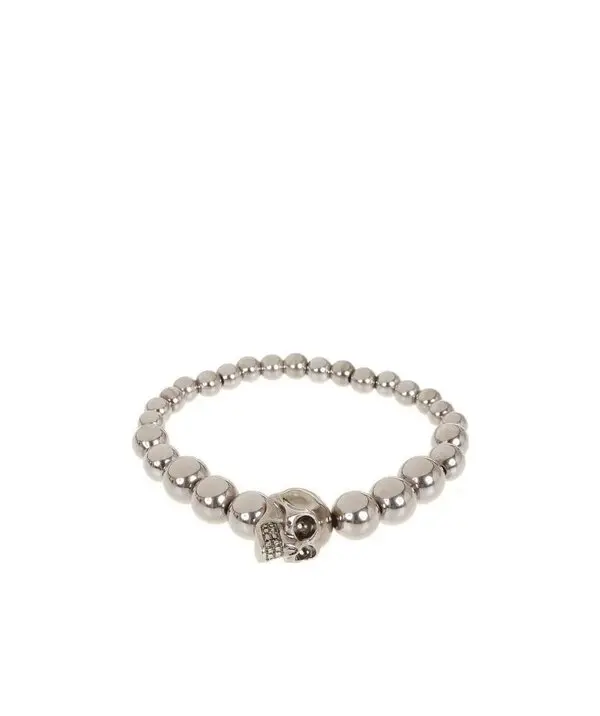 Alexander McQueen Skull Beaded Embellished Bracelet - Yellow
