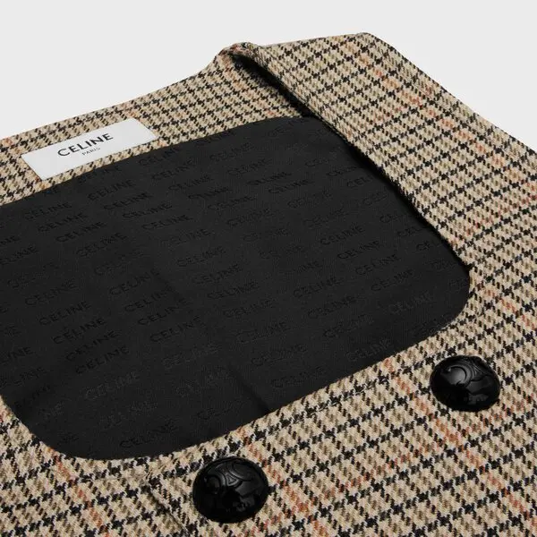Celine Double-breasted Houndstooth Wool Vest