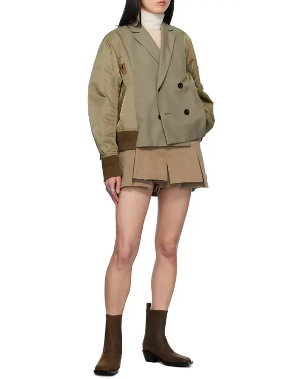 Sacai Pleated Folded Shorts