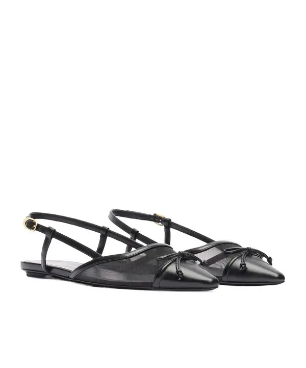 STUART WEITZMAN Kitty Slingback Flat - Black