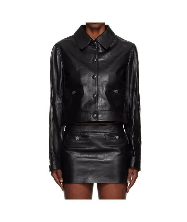 Amiri Buttoned Leather Jacket