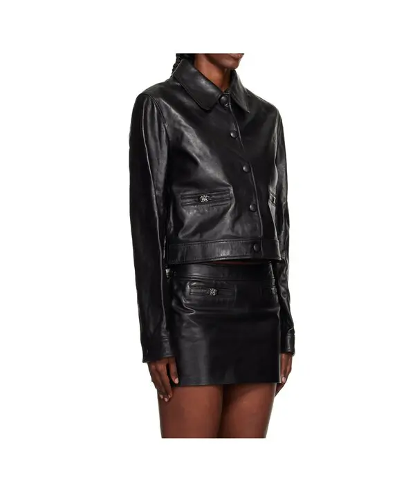 Amiri Buttoned Leather Jacket