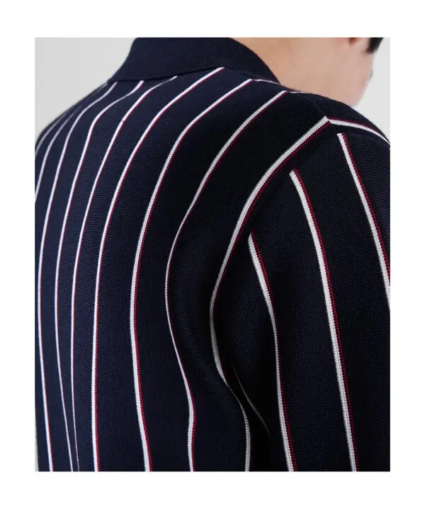 Prada Striped Wool Cardigan - Blue