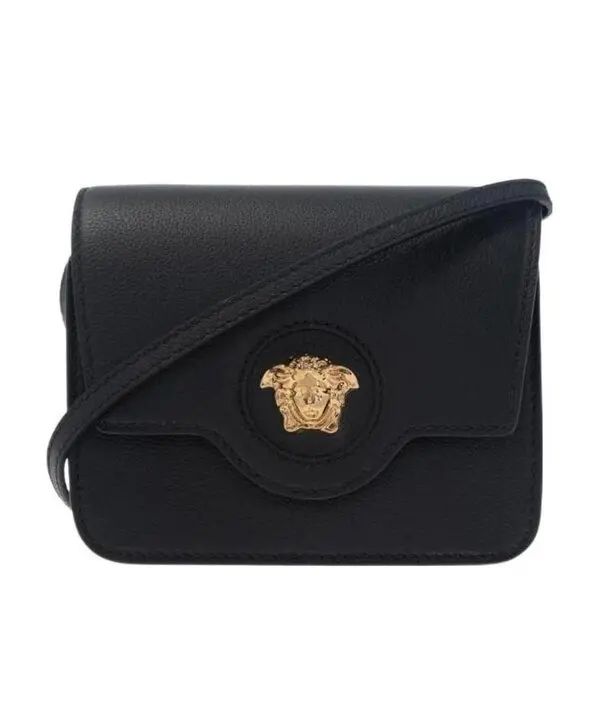 Versace La Medusa Plaque Crossbody Bag - Black